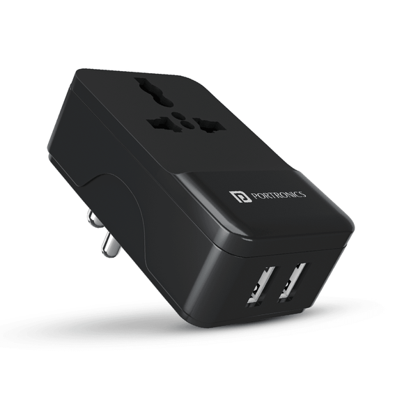Portronics Adapto III : Dual-USB Adapter and AC Socket