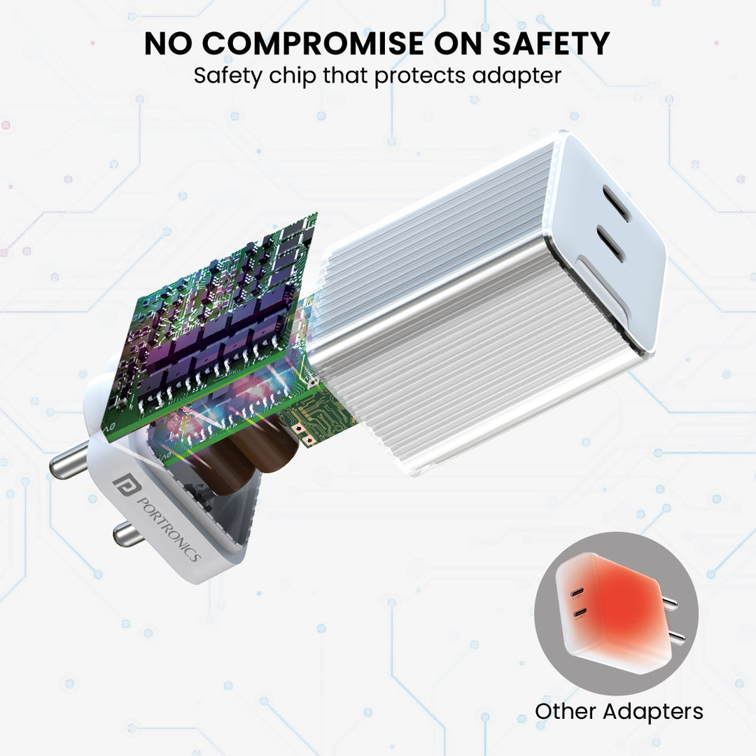Buy Portronics Adapto 4: Dual Ports 45-watt Fast Charger