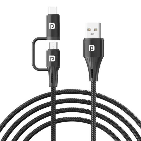 Buy Portronics Konnect J7 Dual headed Cable Micro and Type C Cable